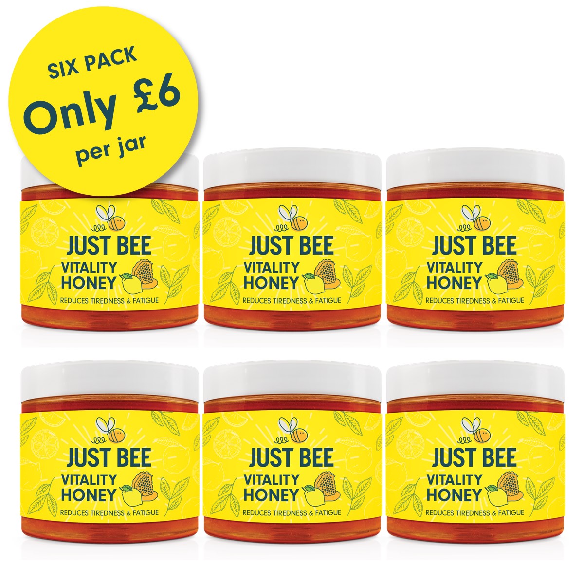 Vitality Honey for Tiredness & Fatigue Bulkpack (6x260g) | Just Bee Honey