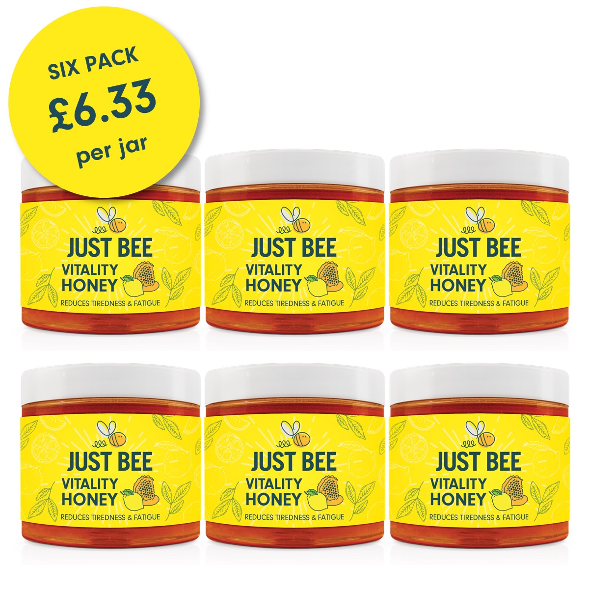 Vitality Honey for Tiredness & Fatigue Bulkpack (6x260g) | Just Bee Honey